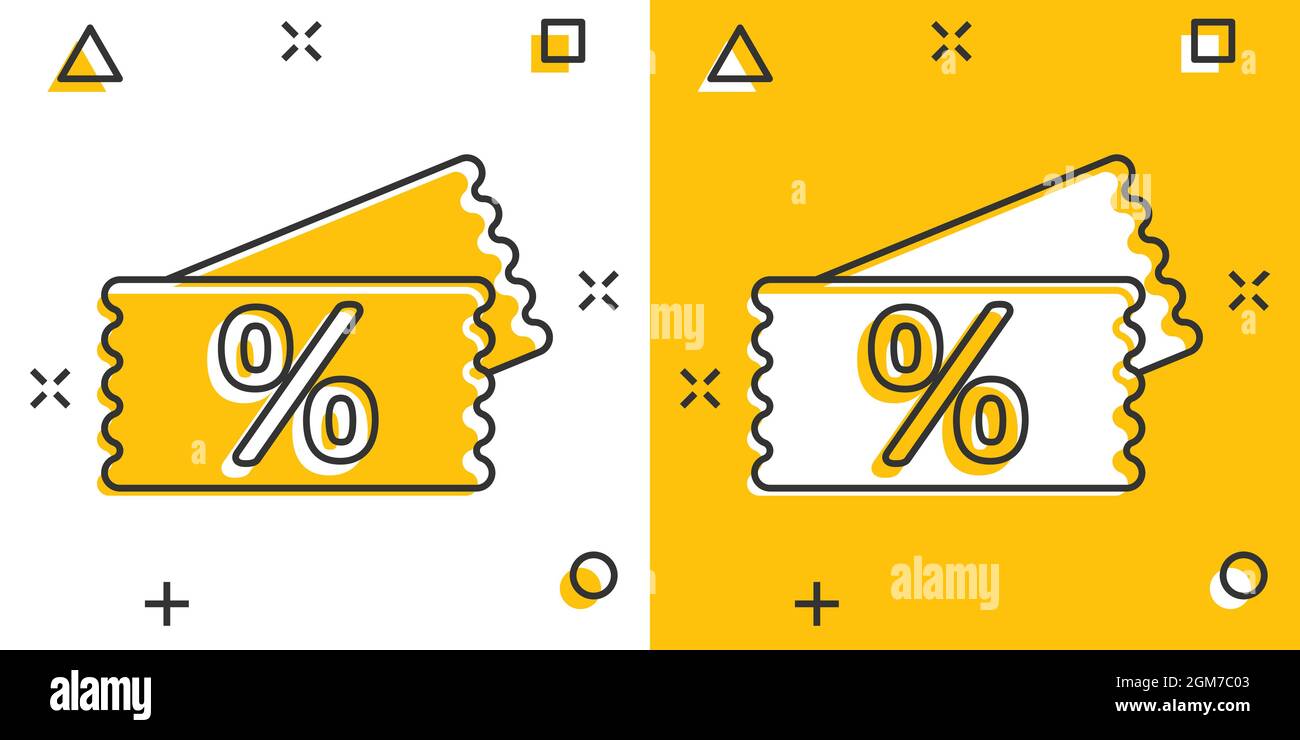 Price coupon icon in comic style. Discount tag cartoon sign vector ...