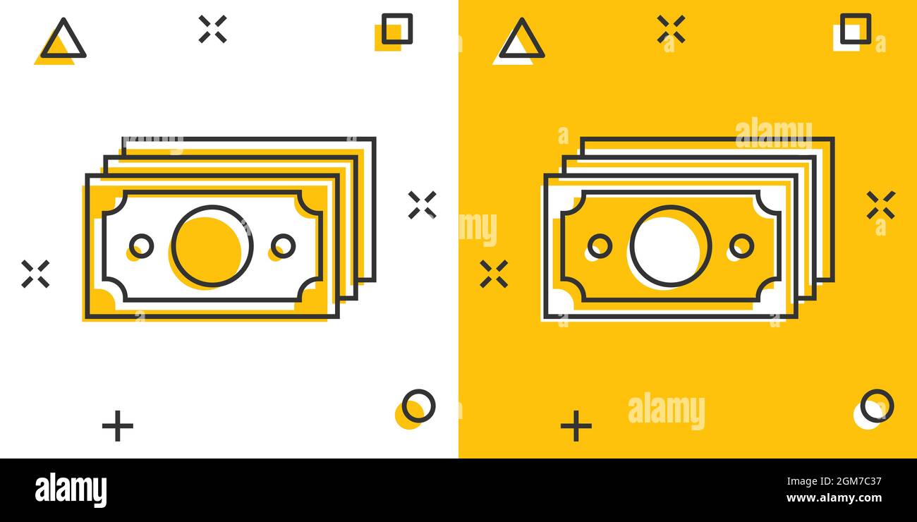 Money stack icon in comic style. Exchange cash cartoon vector ...