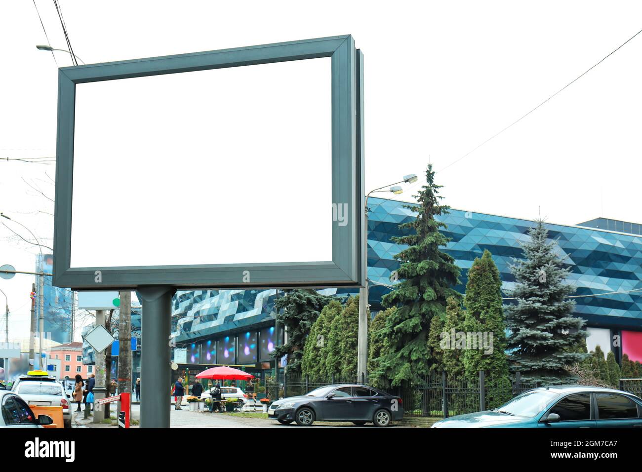 Empty advertising board on city street Stock Photo - Alamy