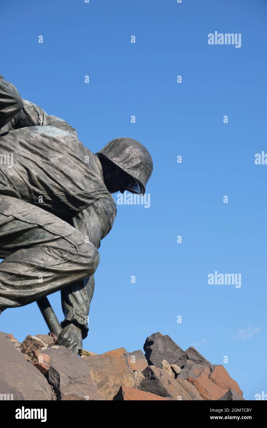 Detail of marine soldier Harlon Block, part of the Iwo Jima flag ...