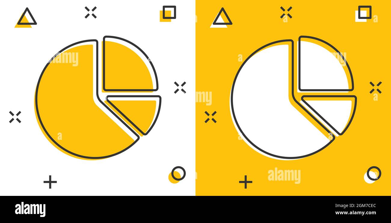 Chart icon in comic style. Diagram cartoon vector illustration on white ...