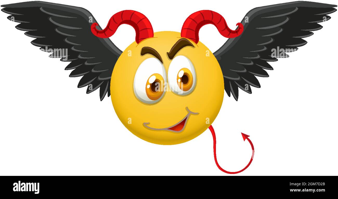 Devil emoticon with facial expression illustration Stock Vector Image ...