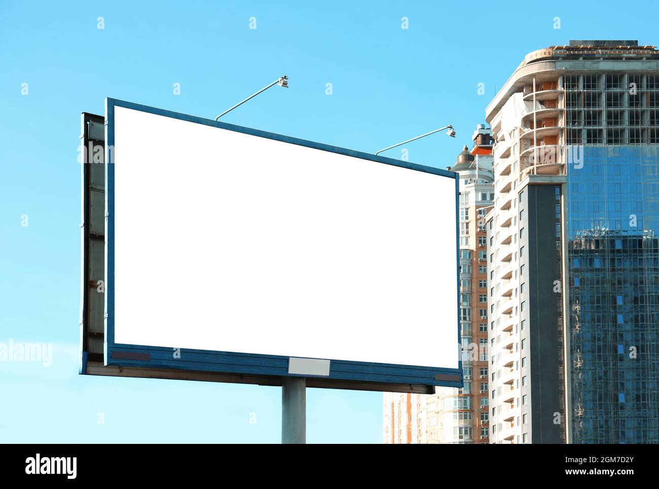 Blank advertising board on city street Stock Photo - Alamy