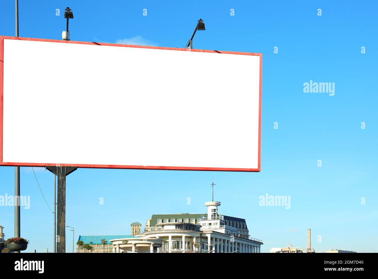 Blank advertising board on city street Stock Photo - Alamy