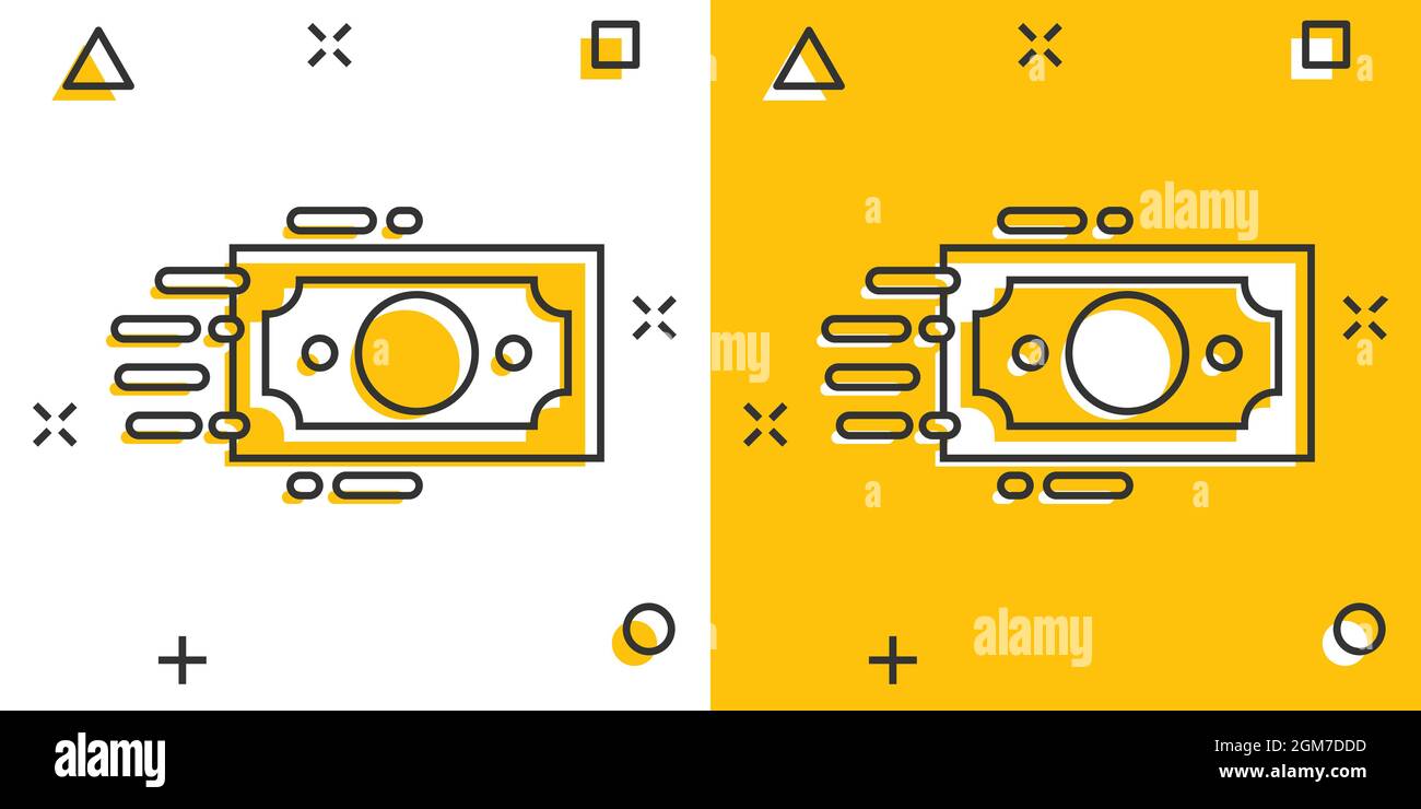 Money stack icon in comic style. Exchange cash cartoon vector ...