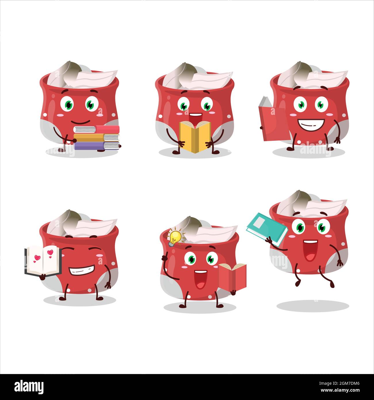 A picture of bay leaf cartoon character concept reading an amusing book ...