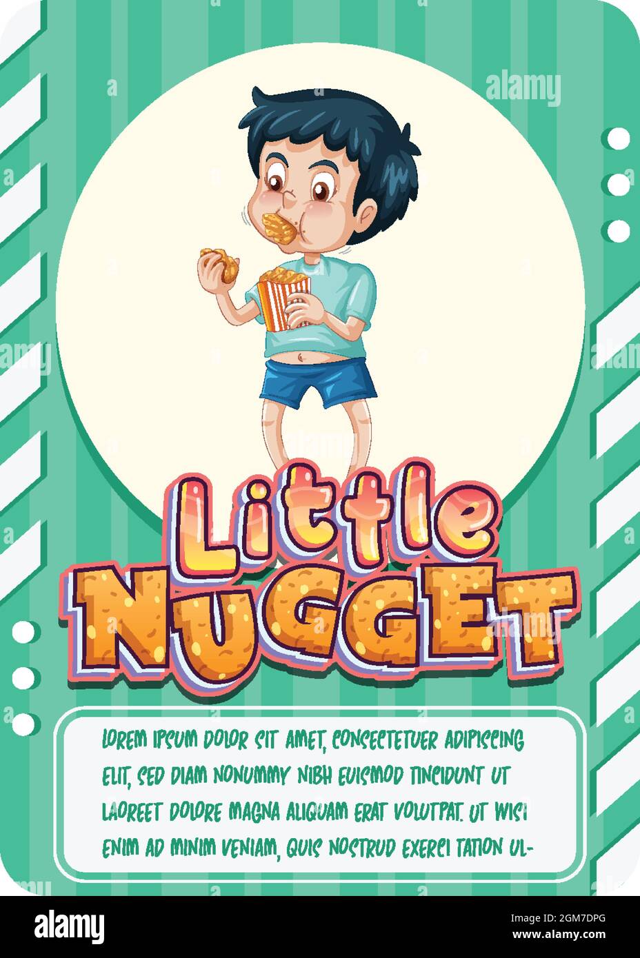 Character game card template with word Little Nugget illustration Stock ...