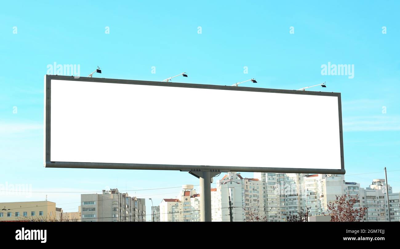 Blank advertising board on city street Stock Photo - Alamy