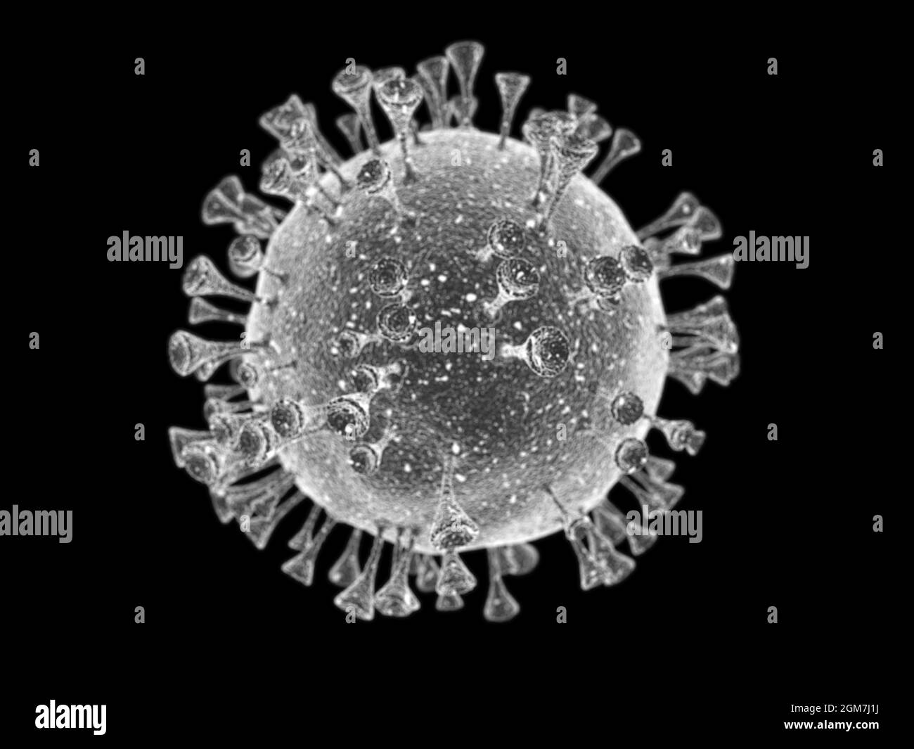 Covid-19 Coronavirus Microscope Virus Close Up on a Dark Background, 3d ...