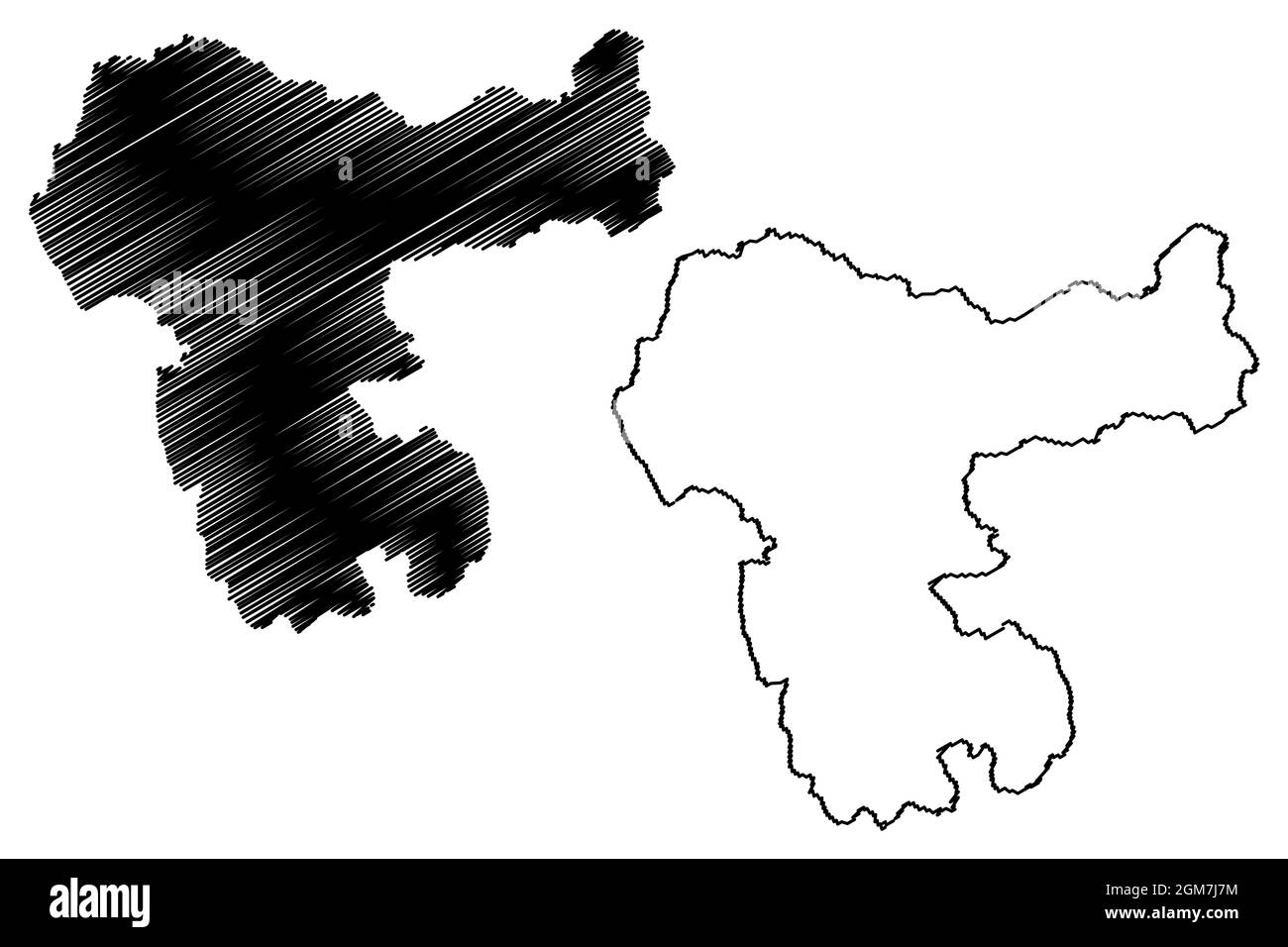 Baran district (Rajasthan State, Republic of India) map vector ...