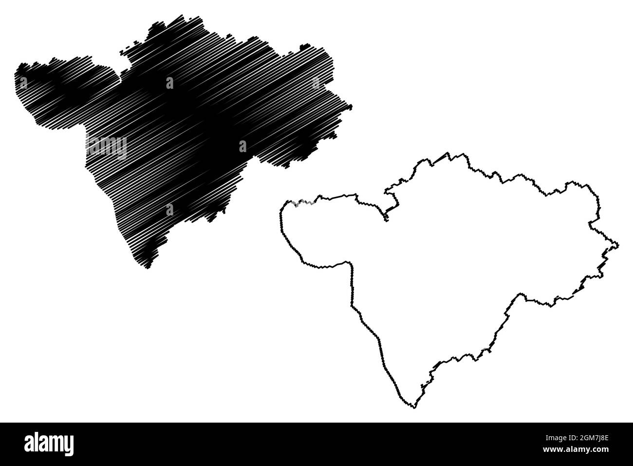Barmer district (Rajasthan State, Republic of India) map vector ...