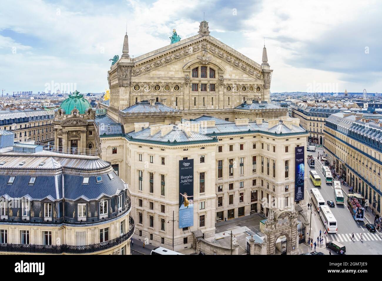 PARIS, FRANCE - APRIL 09, 2018: Aerial view of the Opera Garnier from ...