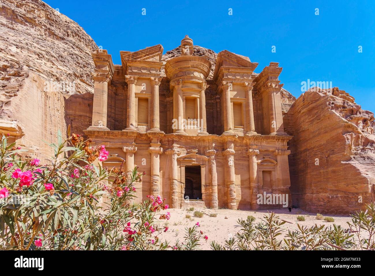 Famous facade of Ad Deir in ancient city Petra, Jordan. Monastery in ...