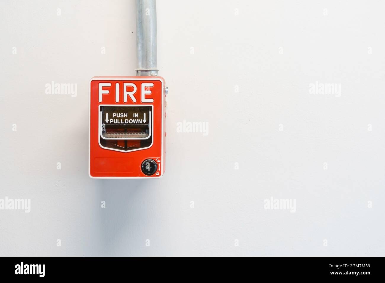 Fire alarm bell safety symbol sign on white background hi-res stock ...