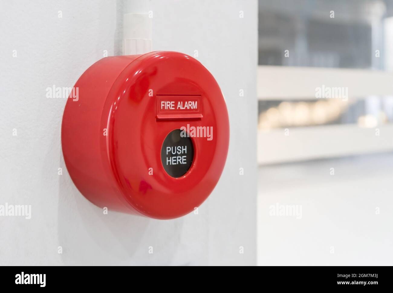 fire alarm mounted on cement wall for warning and security system Stock ...