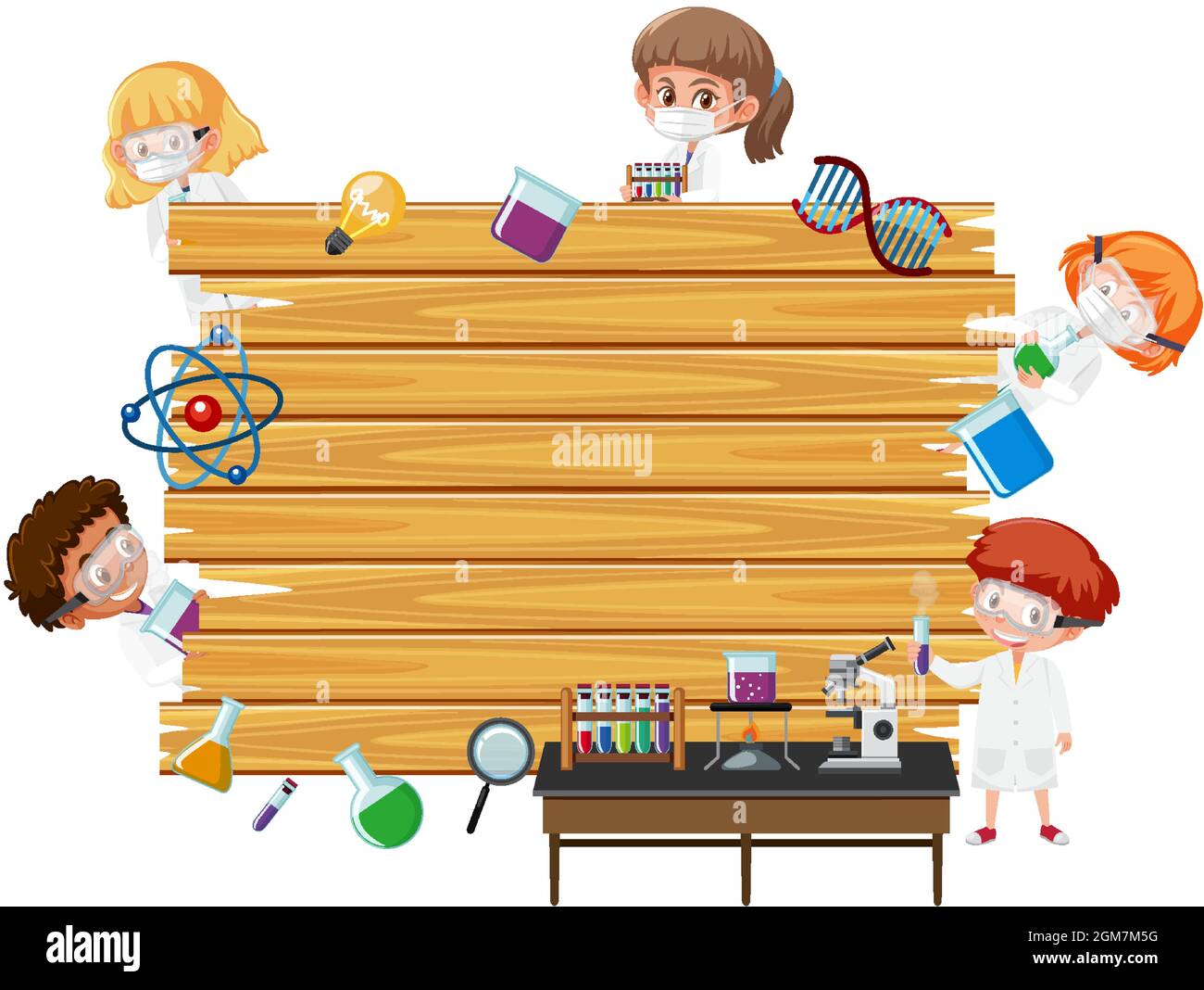 Cartoon illustration little scientist hi-res stock photography and ...