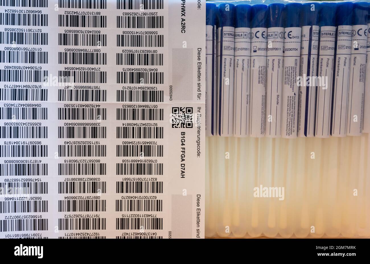 Munich, Germany. 17th Sep, 2021. A pack of sterile nasal swab tubes ...