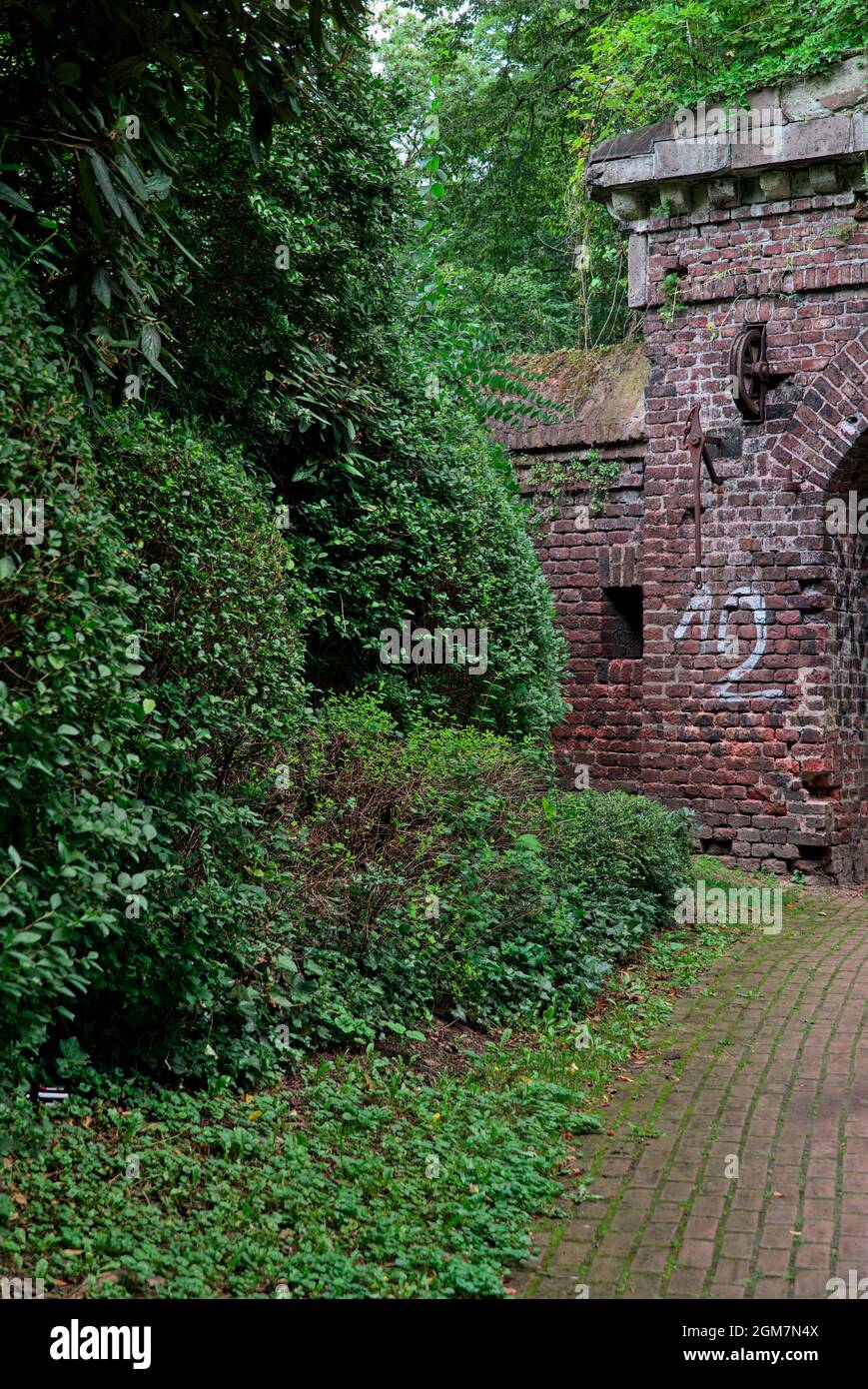 Historical brick gate in a park in Cologne, Germany Stock Photo - Alamy