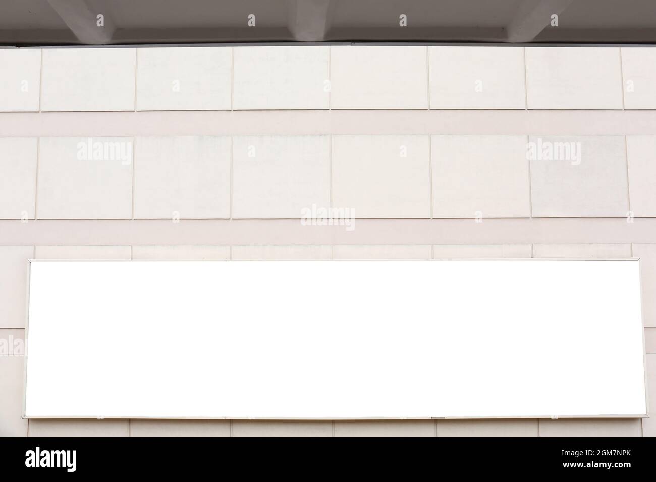 Blank advertising board on wall of city building outdoors Stock Photo ...