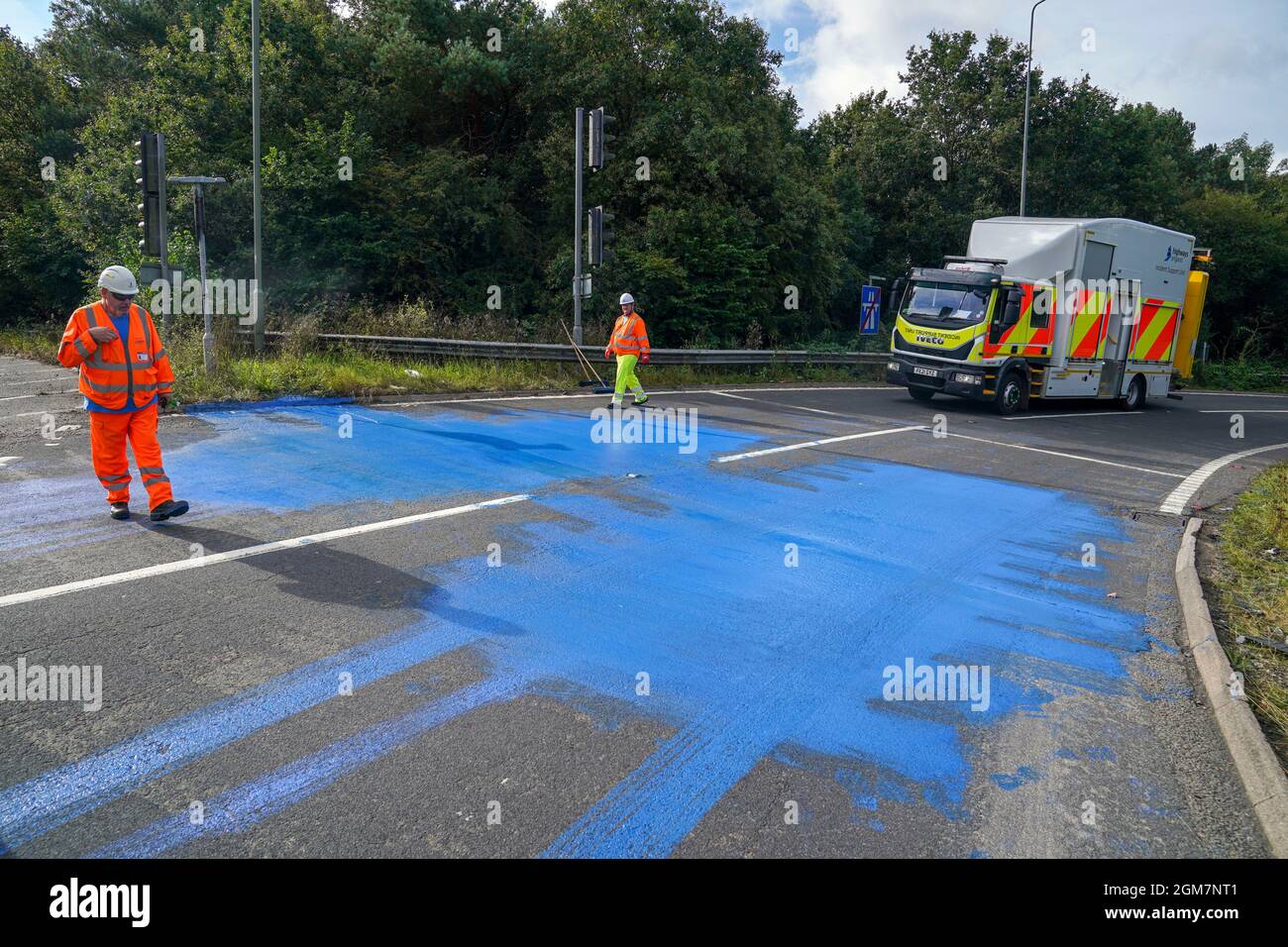 Motorway exit slip road hi-res stock photography and images - Alamy