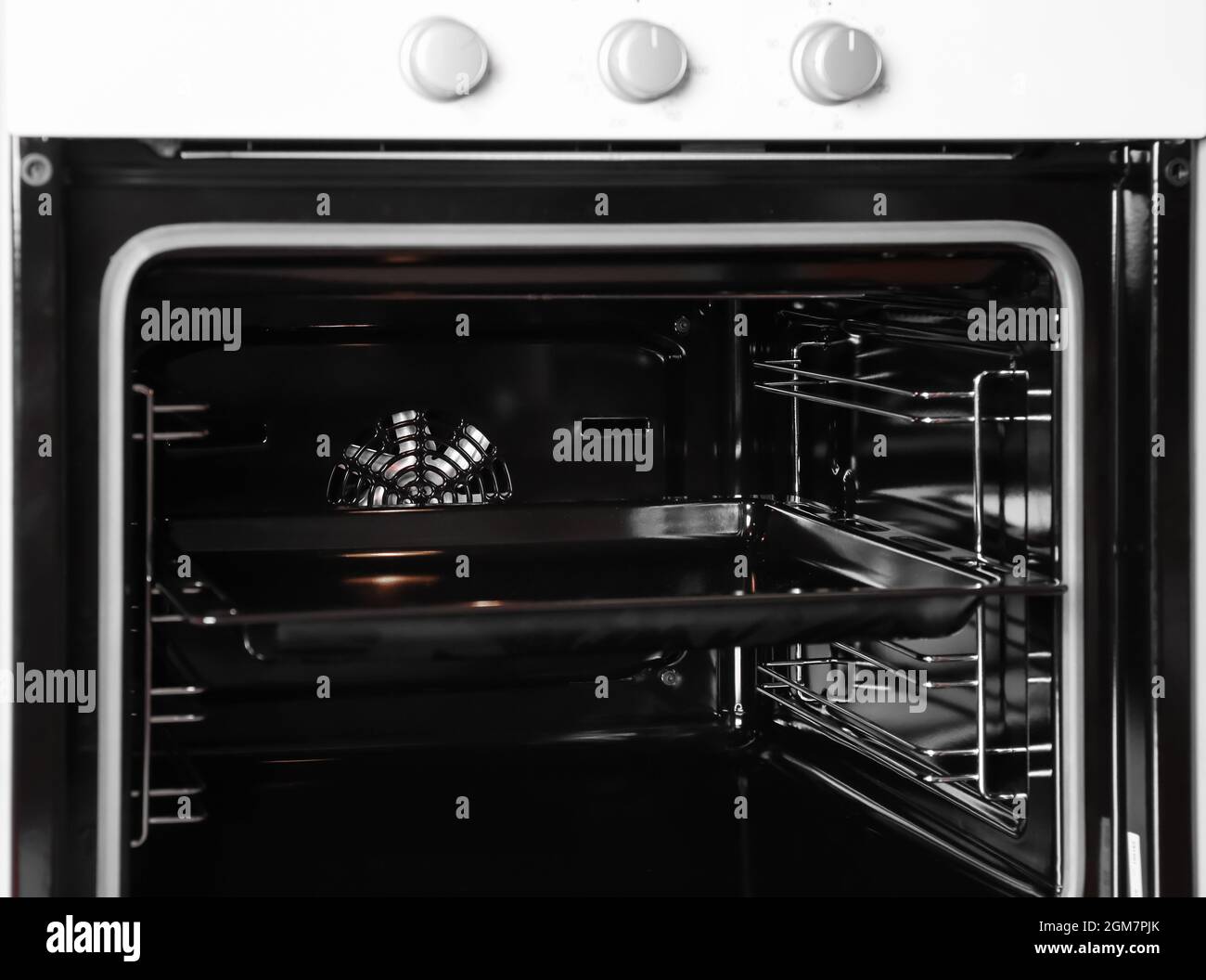 View of open electrical oven Stock Photo - Alamy