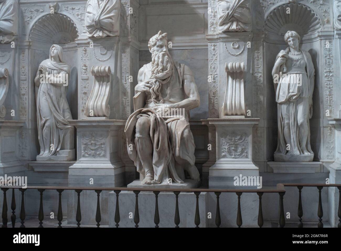 Moses,a sculpture by the Italian High Renaissance artist Michelangelo ...