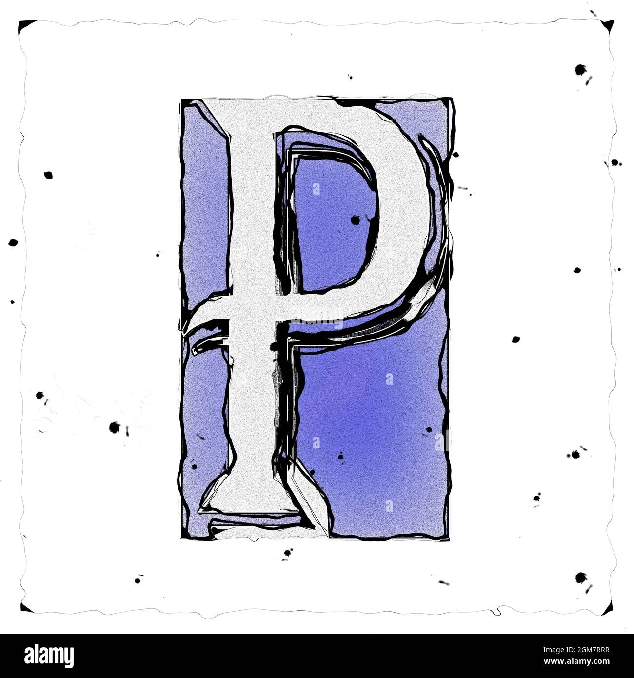 Monogram of uppercase character P , draft and draw Stock Photo - Alamy