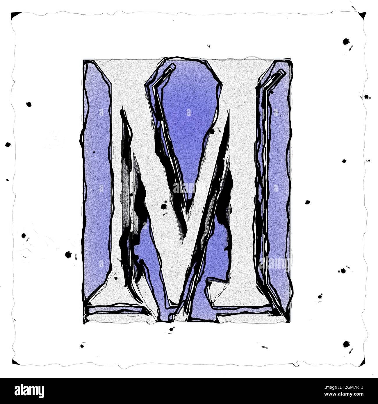 Monogram of uppercase character M , draft and draw Stock Photo - Alamy