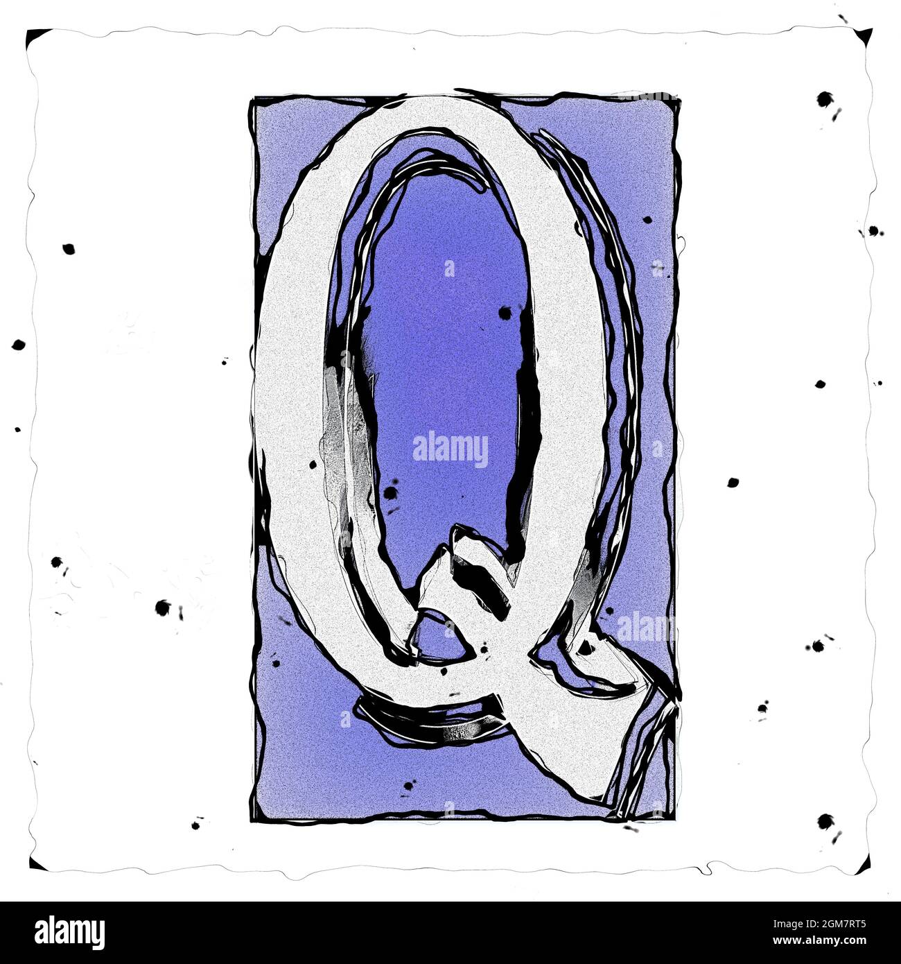 Monogram of uppercase character Q , draft and draw Stock Photo - Alamy