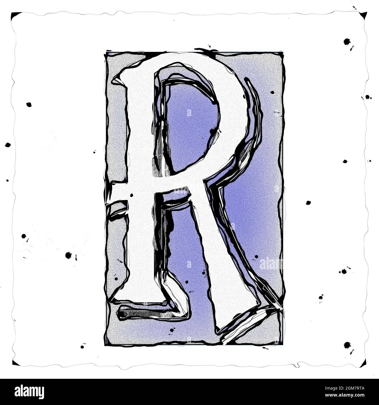 Monogram of uppercase character R , draft and draw Stock Photo - Alamy