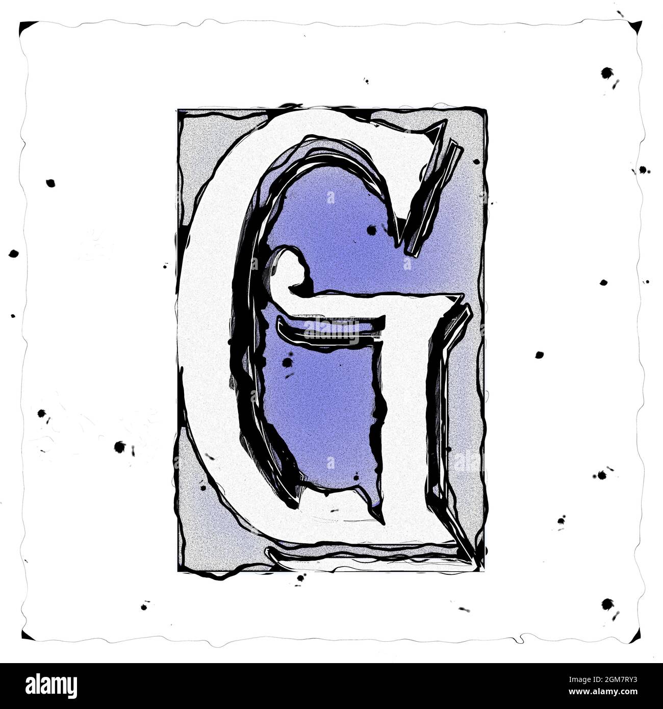 Monogram of uppercase character G , draft and draw Stock Photo - Alamy