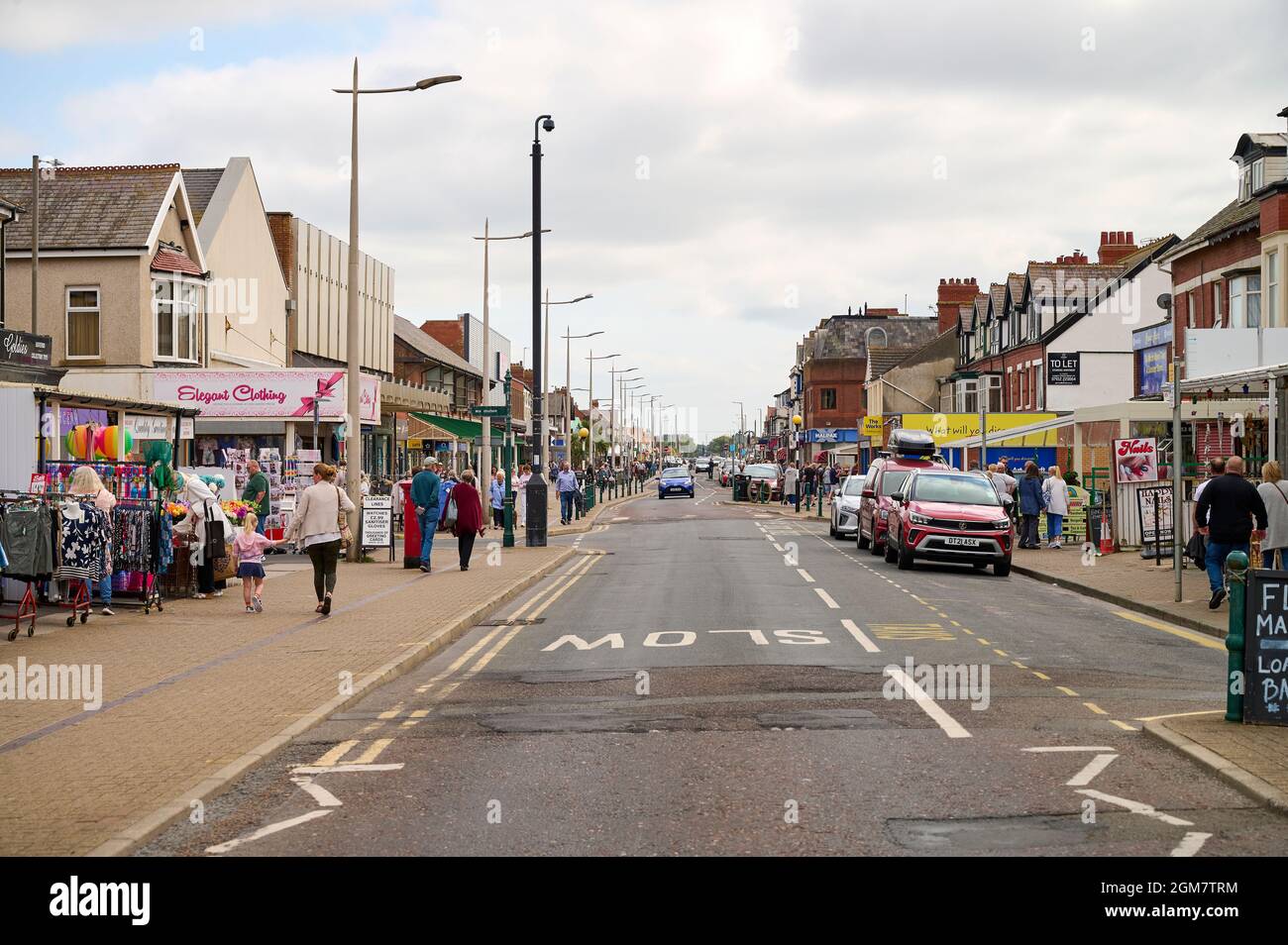 Victoria Road West shopping street,Cleveleys,Lancashire,UK Stock Photo ...