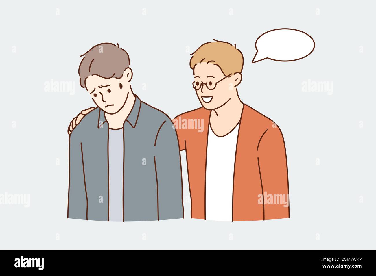 Empathy, understanding and helping concept. Young smiling Boy ...