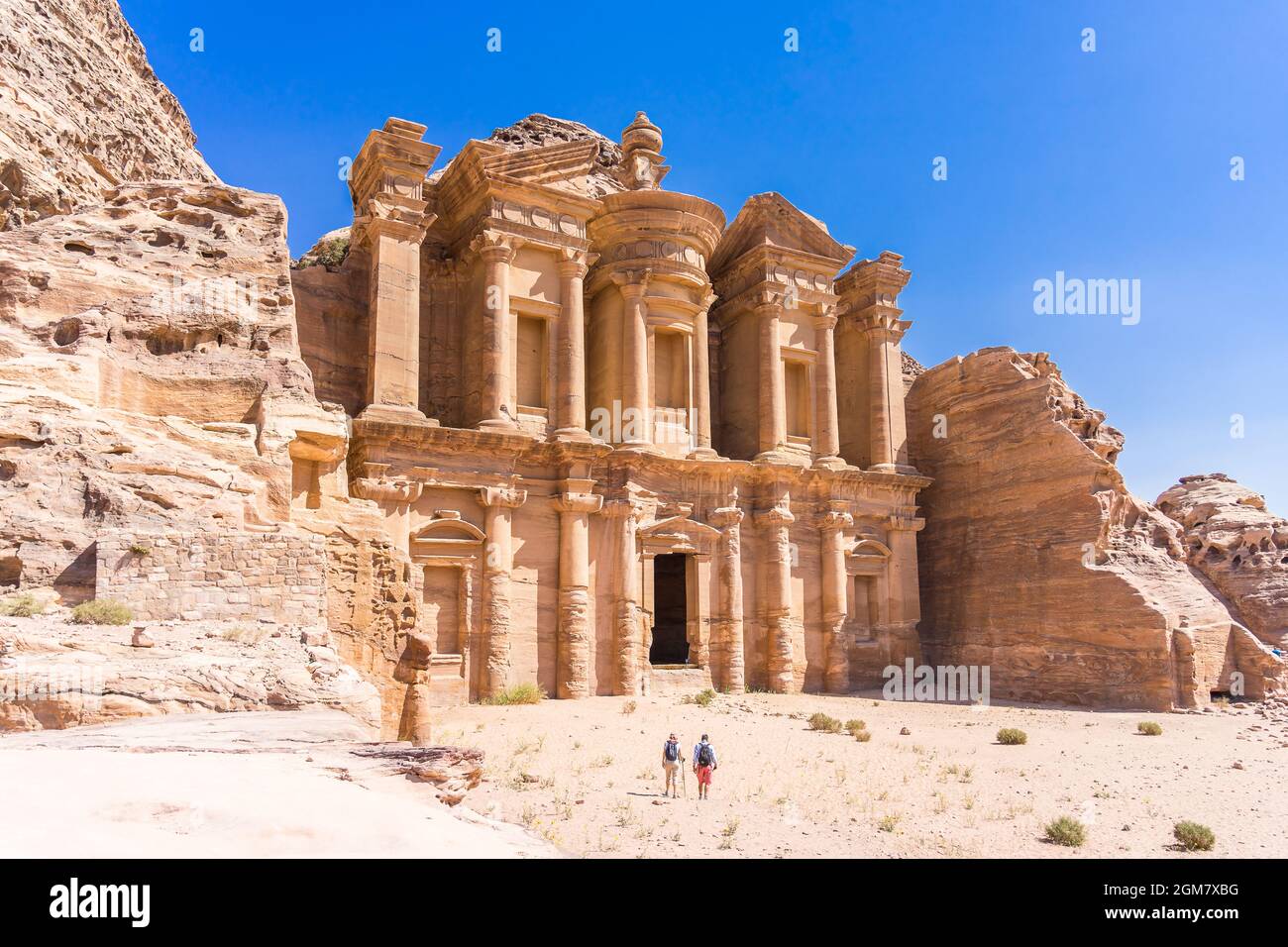 Famous facade of Ad Deir in ancient city Petra, Jordan. Monastery in ...