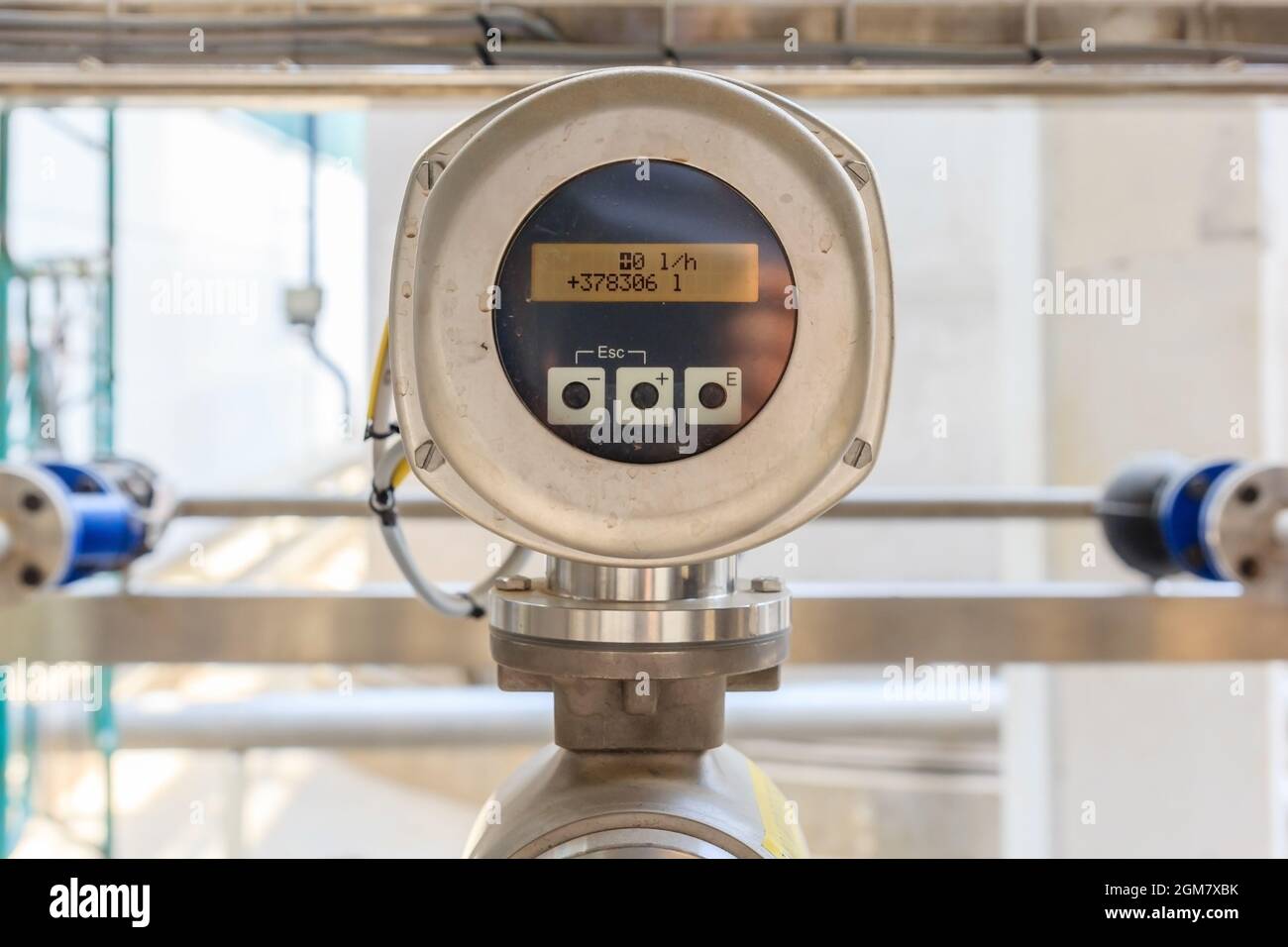 Flow meter system on factory pipeline Stock Photo - Alamy