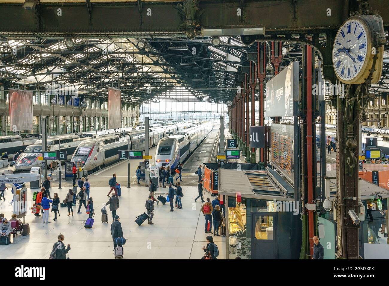 PARIS, FRANCE - APRIL 10, 2018: Modern high-speed bullet TGV and ...