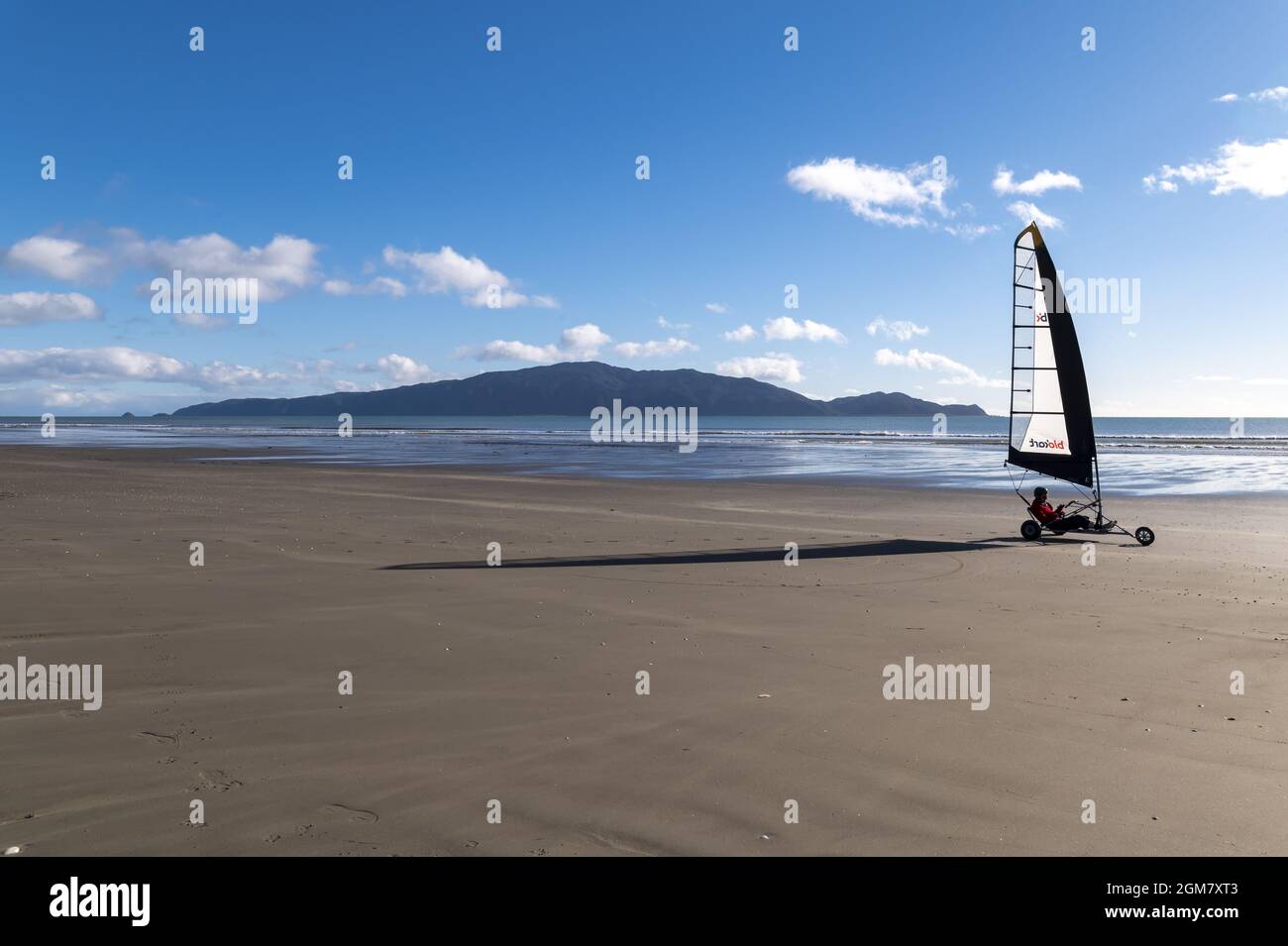 WAIKANAE BEACH, NEW ZEALAND - May 25, 2021: Waikanae Beach north of ...