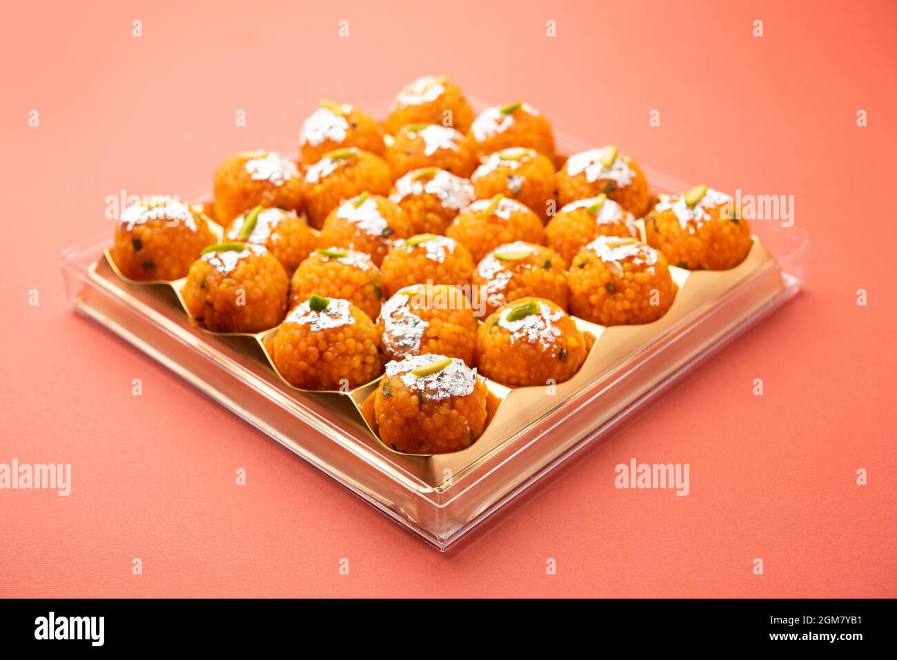 indian sweet motichoor laddoo or Bundi laddu made of gram flour very ...