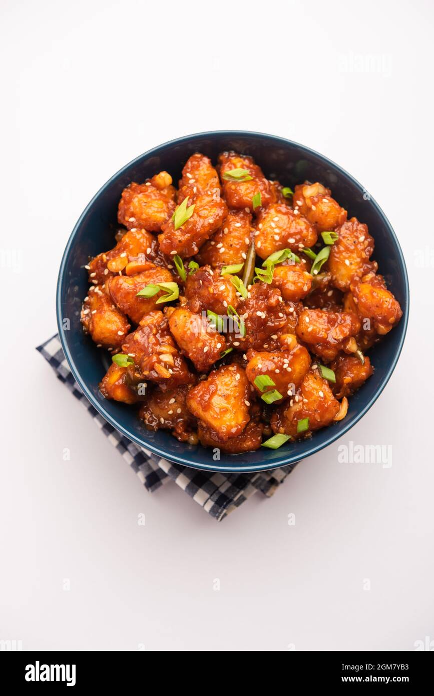Chilli water chestnut, crispy Indo chinese starter or snacks made using ...