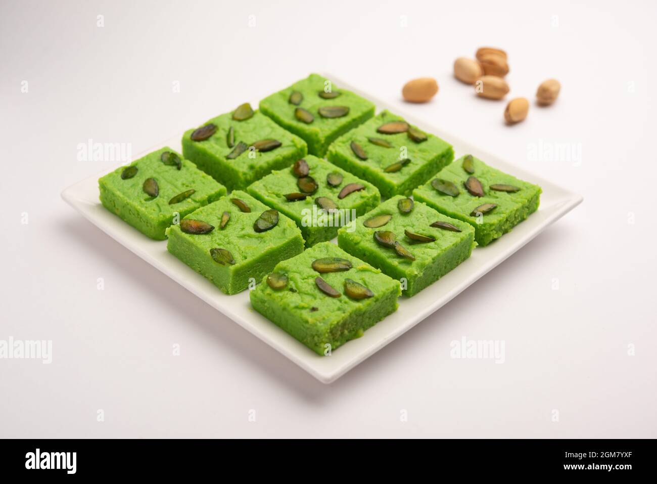 Pistachio Mava or khoa sweet otherwise called as pista Barfi, burfi ...