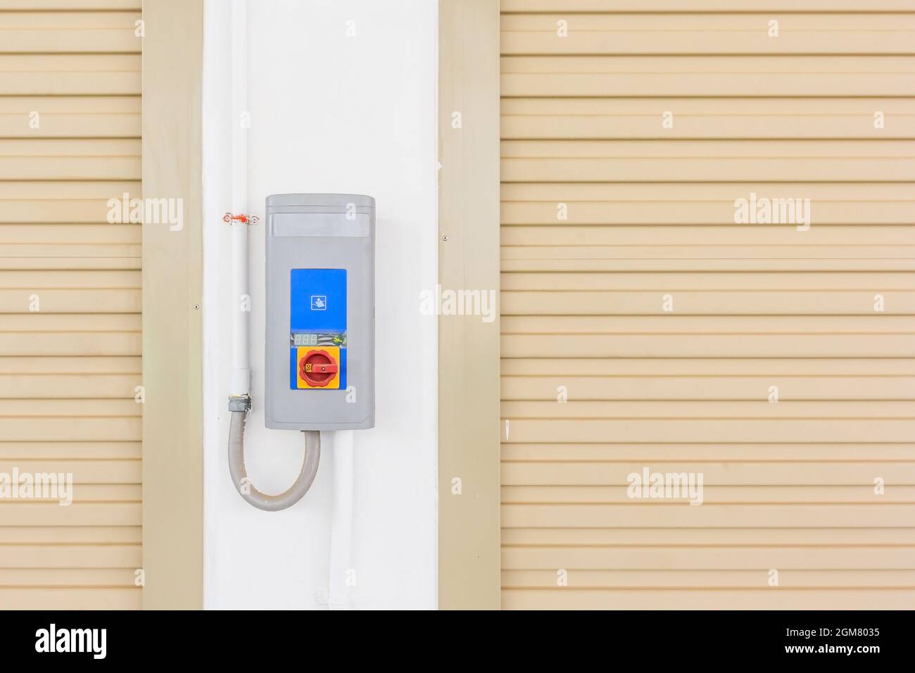 Roller shutter door and automatic door switch in new factory building ...