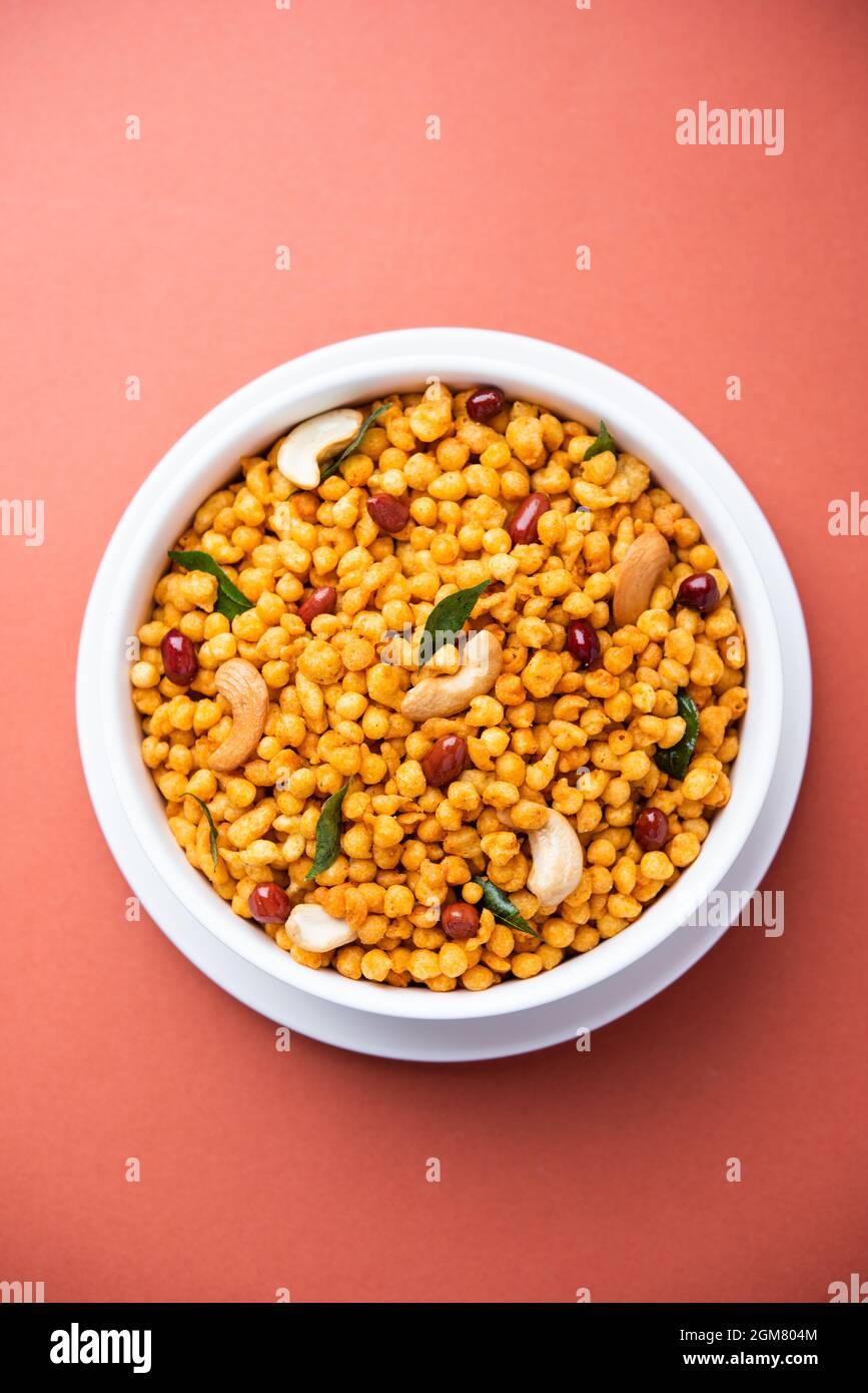 Masala Kara Boond or Namkeen Bundi With Cashew, Peanuts And Curry ...