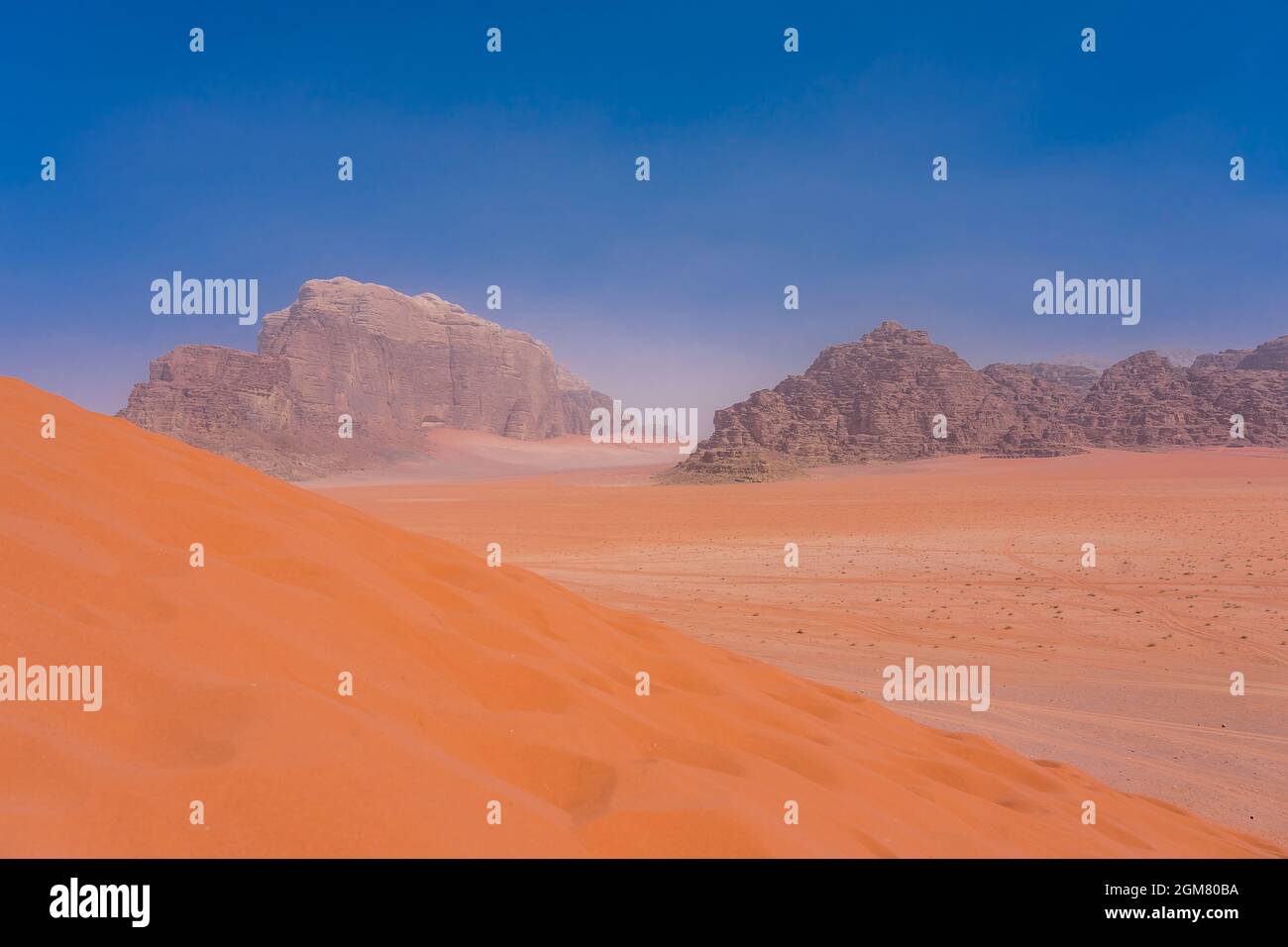 Sand-dunes in Wadi-Rum desert, Jordan, Middle East Stock Photo - Alamy