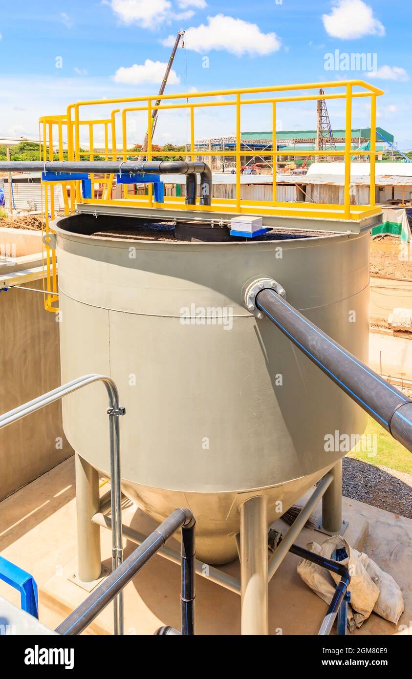 Sludge thickener tank in Water Treatment plant, Modern urban wastewater ...