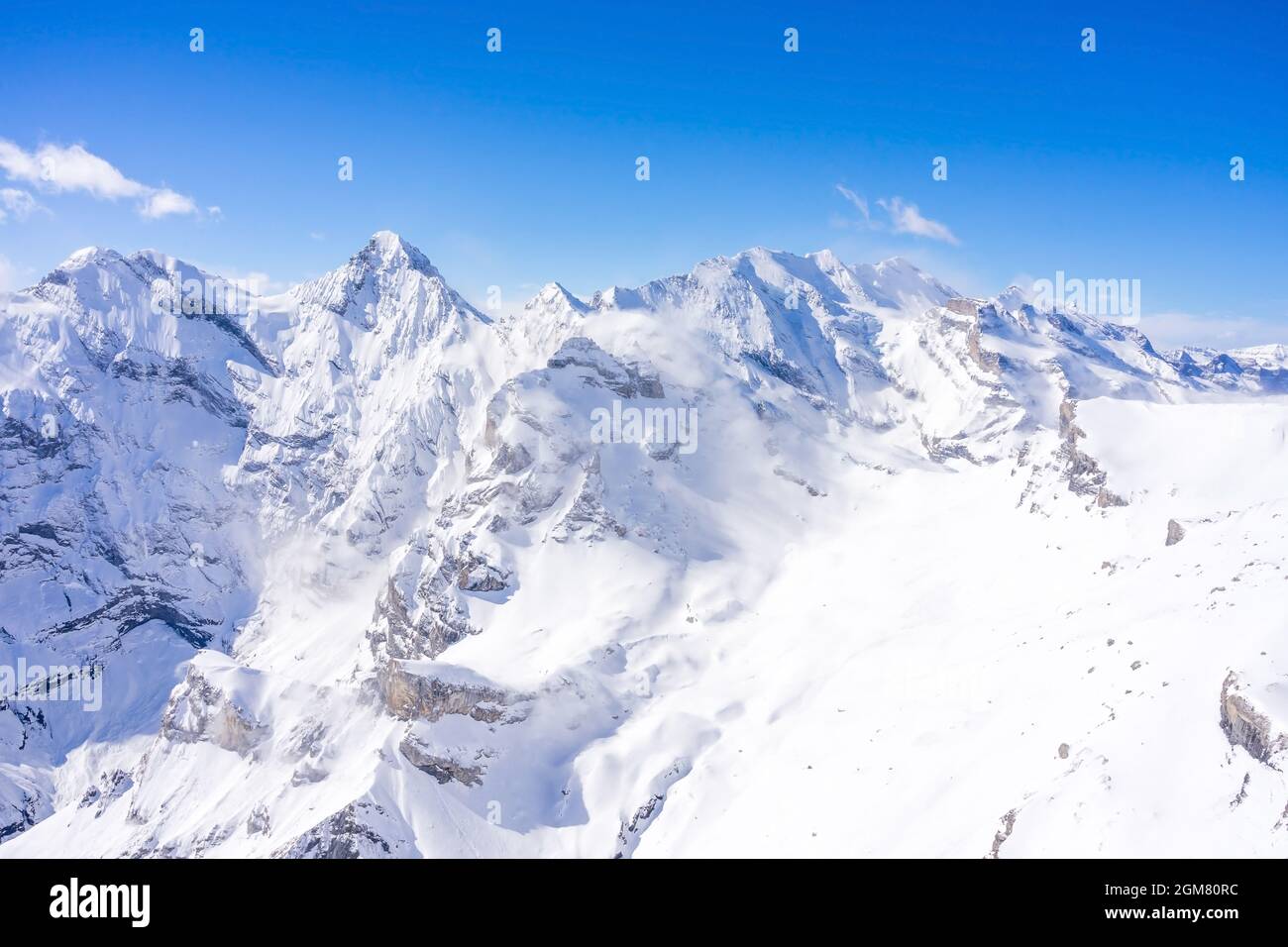 Stunning view of the famous peaks: Eiger, Monch and Jungfrau of Swiss ...