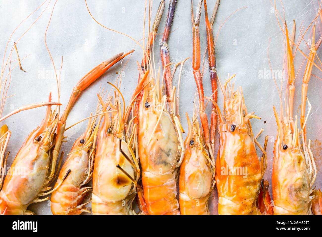 River shrimp or river prawn grilled barbecue seafood Stock Photo - Alamy