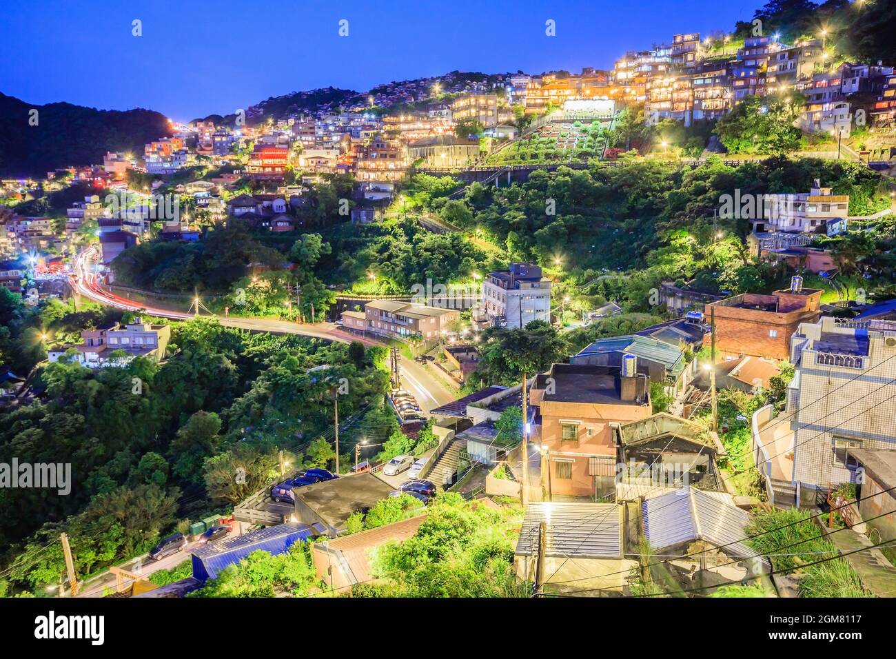 TAIPEI, TAIWAN - APRIL 30, 2017: Jiufen village a mountain village in ...