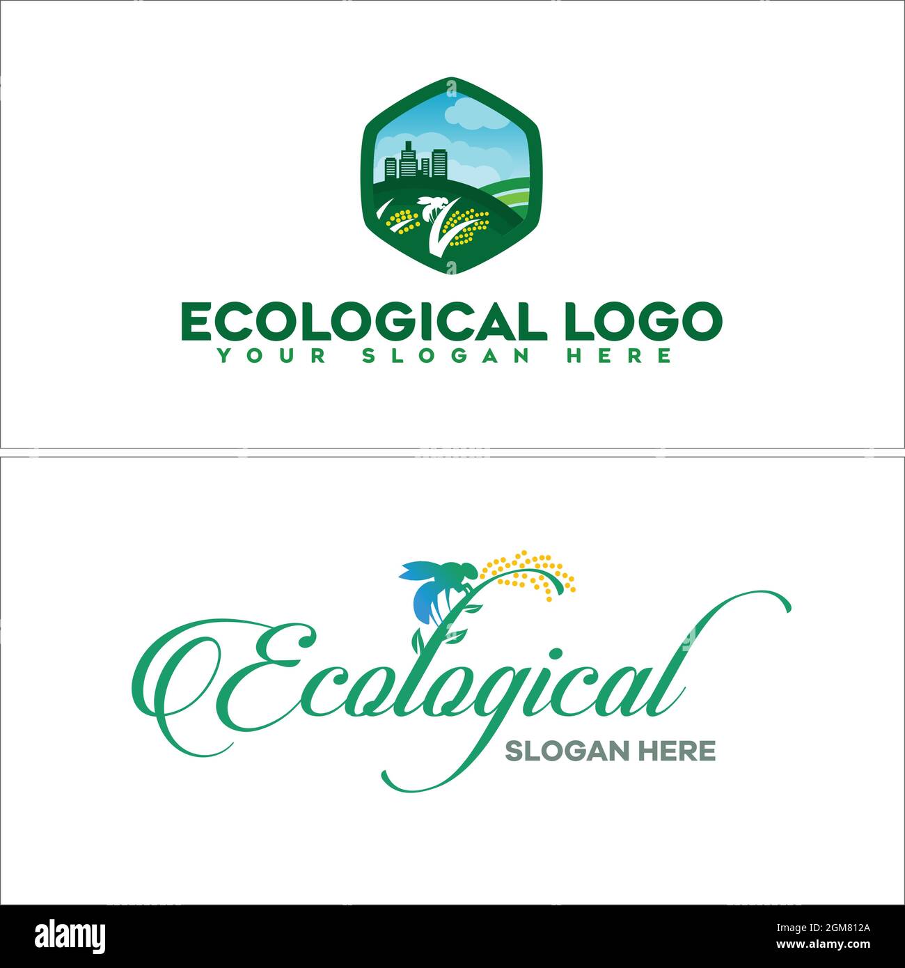Environment landscape building ecological logo design Stock Vector ...