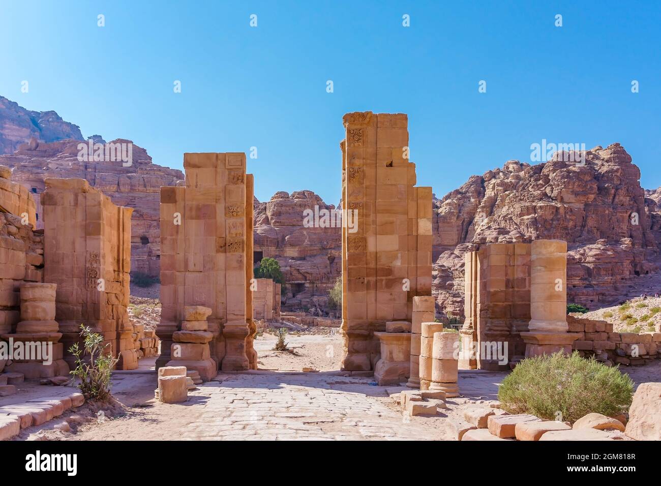 Panoramic view Ruins of Great Temple Gates in the ancient Arab ...