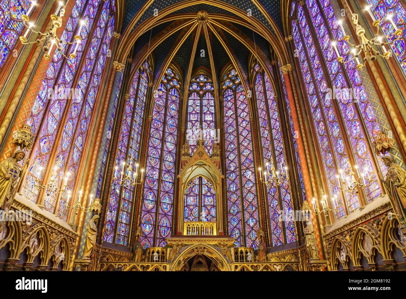 PARIS, FRANCE - APRIL 08, 2018: The Sainte Chapelle (Holy Chapel) in ...